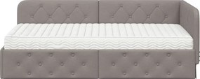 Rohový rám postele Taupe 100 x 200 cm textil 3394058