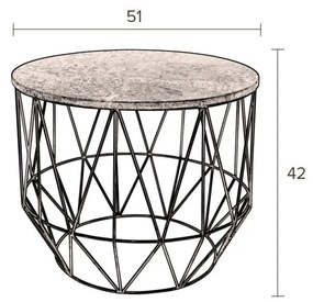 Odkládací stolek s mramorovou deskou Dutchbone, ⌀ 51 cm