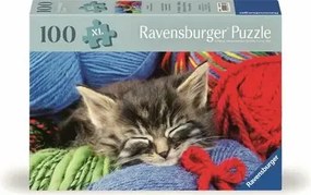 Ravensburger Puzzle: Kočka v klubíčku / 100 dílků / od 7 let
