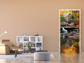 Vliesová fototapeta na zed' Podzimní Vodní Mlýn | 202 x 90 cm | DFTNV2872