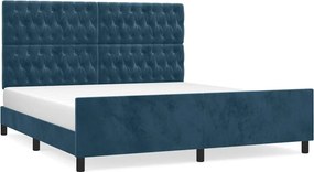 Rám postele s čelem tmavě modrý 180x200 cm samet 3125956
