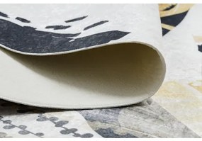 ANDRE mycí kobereček 1097 Abstrakce protiskluz bílá / žlutá velikost 160x220 cm | krásné koberce cz