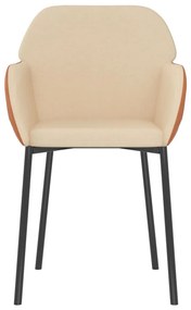 Jídelní židle 2 ks krémové textil a umělá kůže - Default Title