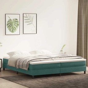 Postel Box Spring bez matrace tmavě zelená 200x220 cm samet 3315894