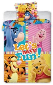 Textylia Dětské bavlněné licenční povlečení Disney Medvídek Pú Pojďme si hrát! 140x200cm / 70x80cm barevné