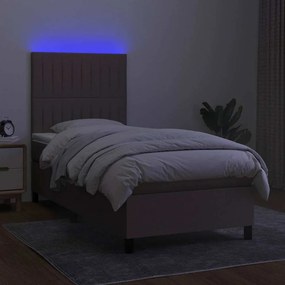 Box spring postel s matrací a LED taupe 90x190 cm textil 3135001