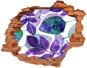 Wallmuralia Nálepka 3D díra na zeď Barevné listí 90x70 cm