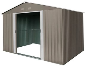 Riwall PRO RMSA 8x10 Brown zahradní domek kovový 3 x 2,4 m se sedlovou střechou hnědý