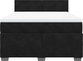 Box spring postel s matrací černá 160x200 cm samet 3288650