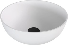 Polysan Banera Round umyvadlo na desku 39 cm bez otvoru pro baterii bez přepadu litý mramor bílá mat 14337MAT