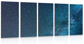 5-dílný obraz nádherná mléčná dráha mezi hvězdami - 200x100 cm