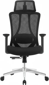 ERGODO Ergonomická kancelářská židle ARVETO - černá síťovina / nosnost 150 kg
