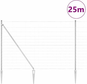 Svařované drátěné ploty s hroty 25 x 1,6 m Pozinkovaná ocel 3351439