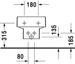 Duravit Vero - Závěsný bidet 37x54 cm, bílá 2239150000