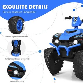 Costway 12 V elektrická dětská čtyřkolka s předním světlem Mini – modrý