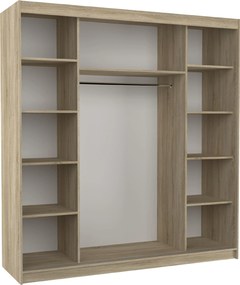ADRK Furniture Skříň s posuvnými dveřmi a zrcadlem DELLA 200 ADRK-SW-DEL-SW-200