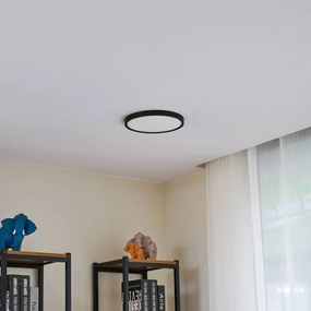 Lindby LED stropní svítidlo Pravin, Ø 23 cm, 3 000 K, černé