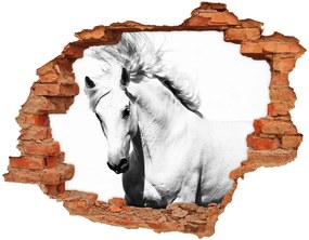 Wallmuralia Fototapeta díra na zeď Bílý kůň 90x70 cm