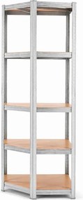 Akce 3x Regál 180x90x40 cm rohový zinkovaný 5-policový, nosnost 875 kg