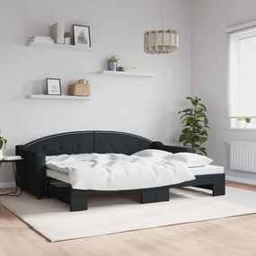 Válenda s přistýlkou černá 80 x 200 cm textil 3197527