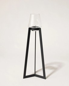 Malý svícen Loft Glow se skleněným krytem 27x27x86 cm