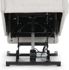 TV křeslo KONRAD s elektrickým polohováním — látka, krémová, nosnost 150 kg