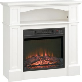 HOMCOM Elektrokamin s 3D LED efektem plamene, topná kapacita 30 m², dálkové ovládání, bílá/černá