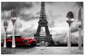 Sablio Prostírání Eiffelova věž a červené auto: 40x30cm