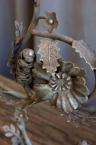 Mocca starý francouzský svícen s květy Charm Antique - 35*11*41 cm