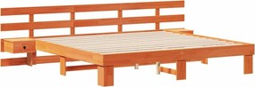 Rám postele s čelo Hnědá 180 x 200 cm Masivní borové dřevo 3385681