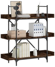 Knihovna se 3 policemi kouřový dub 100 x 33 x 108,5 cm kompozit