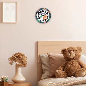 CLOCKODILE Dětské nástěnné hodiny modré s liškou ⌀25cm CCT0031