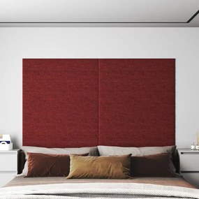 Nástěnné panely 12 ks vínové 90 x 15 cm textil 1,62 m² - Default Title
