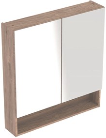 Geberit Selnova Square skříňka 78.8x17x85 cm Se zrcadlem ořechová 501.270.00.1