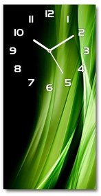 Wallmuralia Nástěnné hodiny tiché Zelené vlny pozadí 30x60 cm