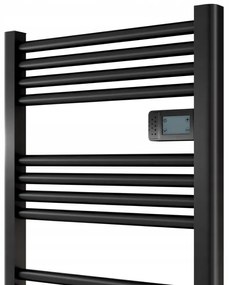 Gamma Erga Pago, elektrické topné těleso 540x960 mm s digitálním termostatem, 500W, černá matná, ERG-PAGO/960/540/BLACK/EL