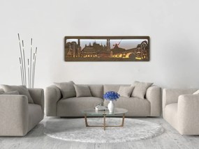 Li-Go "Praha" světelný obraz 130x40cm provedení povrchu: dub světlý