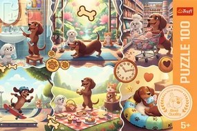 TREFL Puzzle Jezevčíkův dlouhý den / 100 dílků / 41 x 27,8 cm / věk 5+