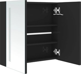 LED koupelnová skříňka se zrcadlem zářivě černá 62 x 14 x 60 cm 326519