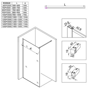 BPS-koupelny Sprchová zástěna Walk-in HYD-WIF-701 70 cm, chrom