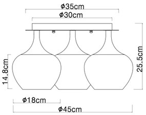 Globo 15548-3DW - Přisazený lustr MAXY 3xE27/40W/230V bílá