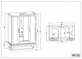 Sanotechnik - Nevada 150 sprchový box s vanou obdélník 150 x 85 x 223 cm