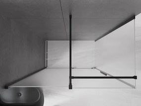 Mexen Velar, sprchový kout s posuvnými dveřmi 150 x 70 cm, 8mm sklo námraza, černá matná, 871-150-070-31-70