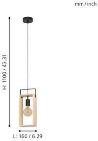 Eglo 43413 - Lustr na lanku FAMBOROUGH 1xE27/40W/230V