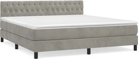 Box spring postel s matrací světle šedá 180x200 cm samet 3141497