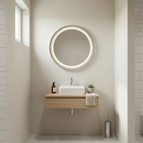 Tutumi Zrcadlo ⌀50 cm s vyhříváním a regulovatelným LED osvětlením HOM-00202