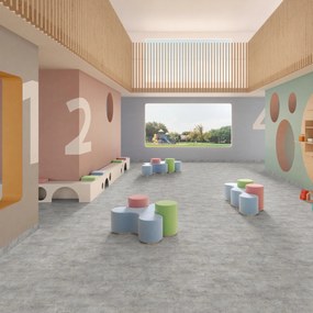 Gerflor, PVC podlaha - lino AladinTex Ultra 2225 Rough l. grey, na míru, šíře 4m, šedá, filc, chodba / předsíň