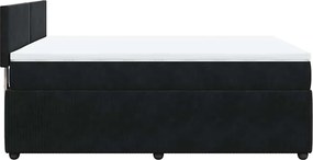Box spring postel s matrací černá 160x200 cm samet 3290078