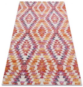 Moderní kusový koberec MUNDO D7951 outdoor geometrický 3D růžový béžový Rozměr: 120x170 cm