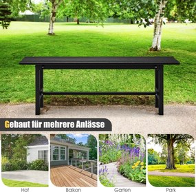 Costway Zahradní lavice pro 2 osoby, nosnost 300 kg, černá